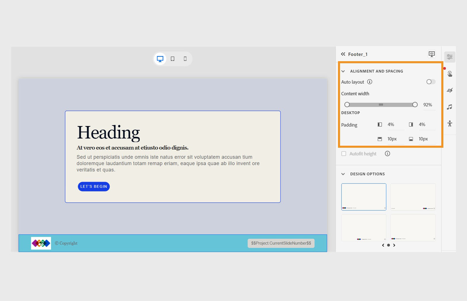 Add a Footer to Your Adobe Captivate Project